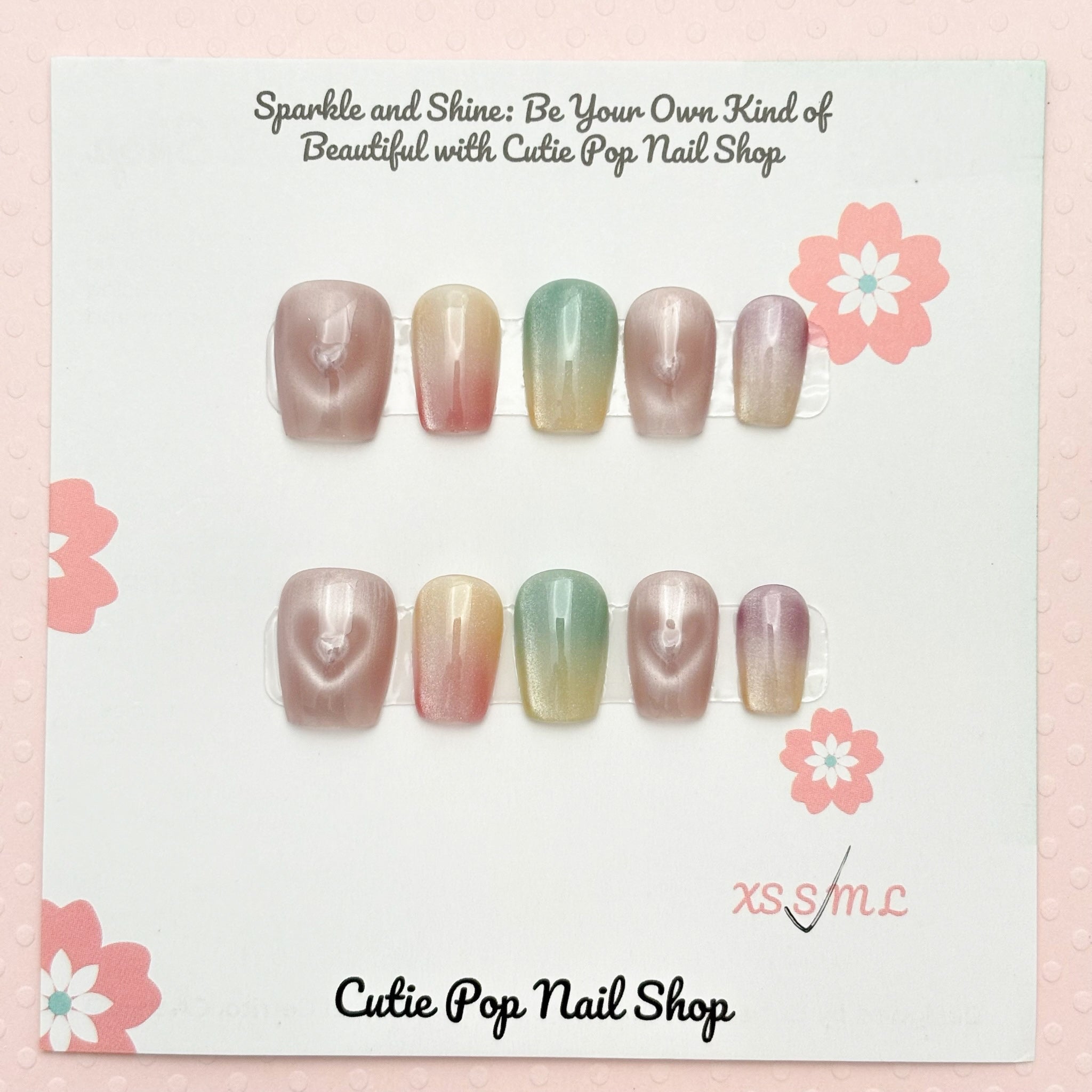 Pastel Holo Press-On Nails | Cutie Pop Nail Shop